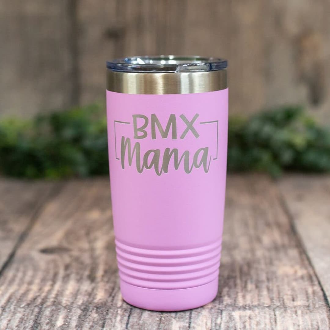 BMX Mama- Engraved Stainless Steel Tumbler, Bike Motocross Mug for Her ...