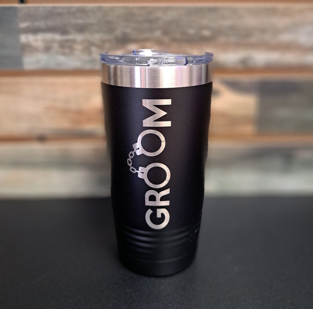 Handcuffed Groom - Engraved Stainless Steel Tumbler, Wedding Gift ...