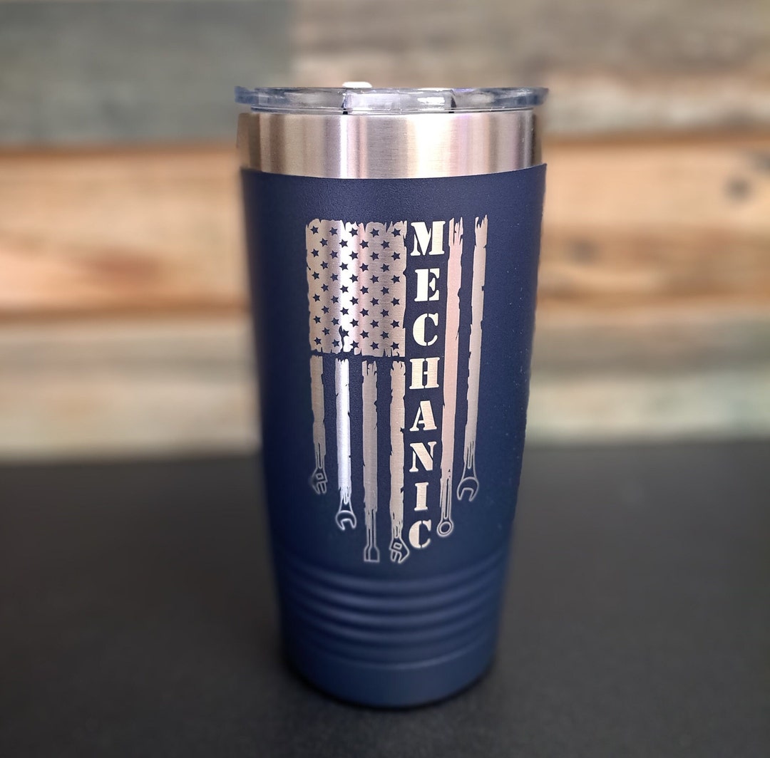 Mechanic - Engraved Stainless Steel Mechanic Flag Tumbler, Auto ...