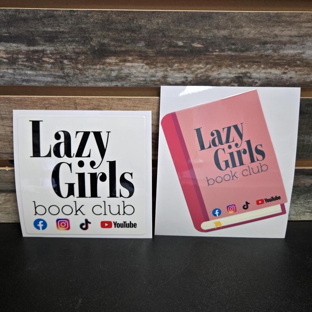 Lazy Girls Book Club Car Decal - Car Sticker, Book Lover Bumper Sticker ...