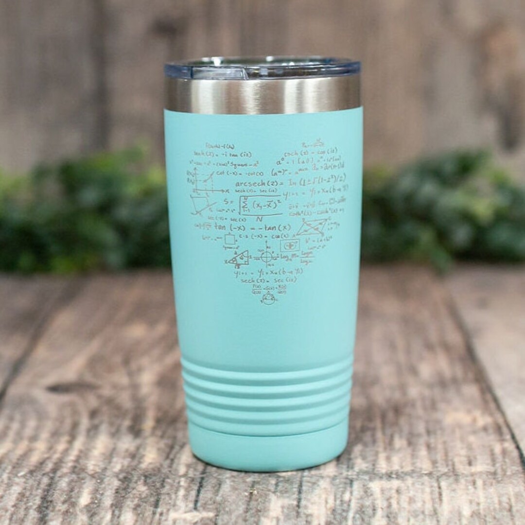 Math Heart - Engraved Stainless Steel Math Tumbler, Math Teacher Travel ...