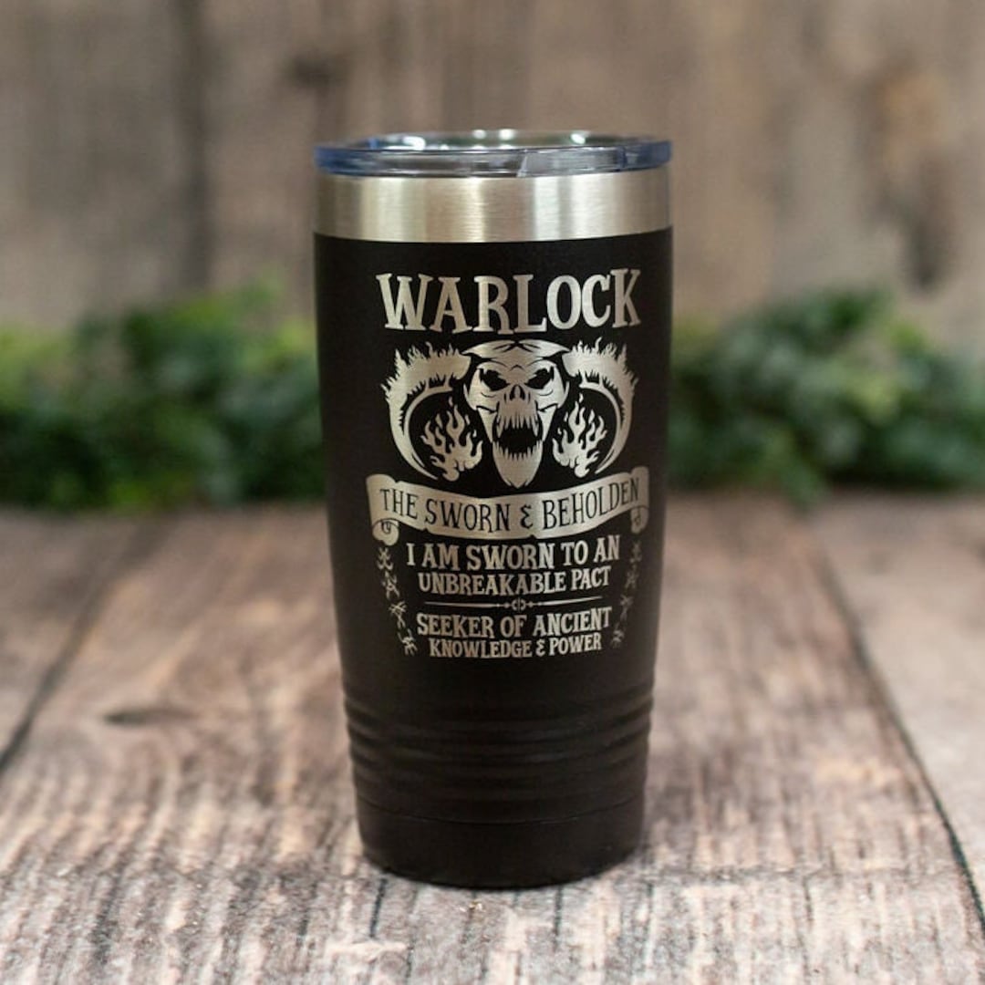 Warlock D&D - Engraved Stainless Dnd Tumbler, Stainless Cup, D20 Gift ...
