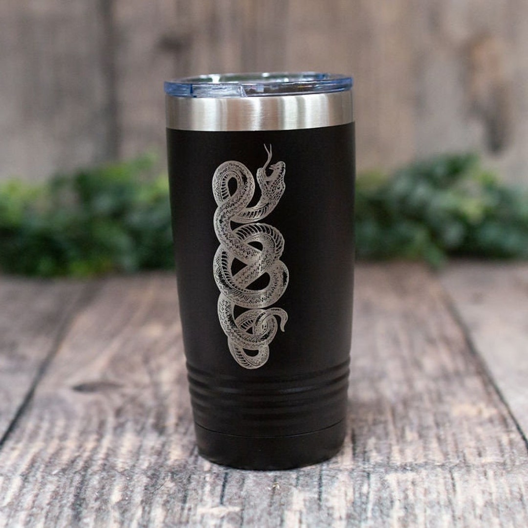 Snake - Engraved Stainless Steel Tumbler, Snake Gift Mug, Reptile Lover ...