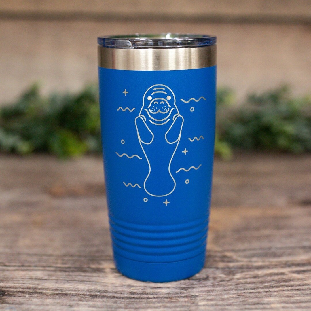 Manatee - Engraved Stainless Manatee Tumbler, Manatee Travel Mug ...