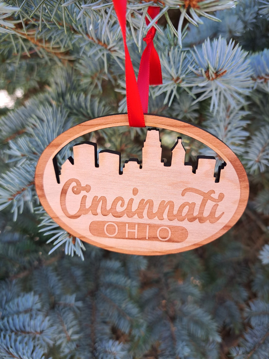 Cincinnati Ohio - Cincinnati Ohio Cut Wooden Ornament Charm, CIN ...