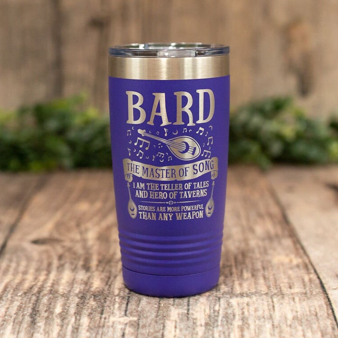 Bard D&D - Engraved Stainless Dnd Tumbler, Stainless Cup, D20 Gift ...