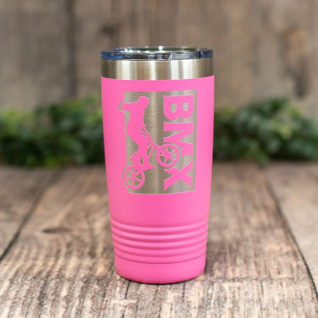 BMX Girl - Engraved Stainless Tumbler, Bike Motocross Mug for Her, Girl ...