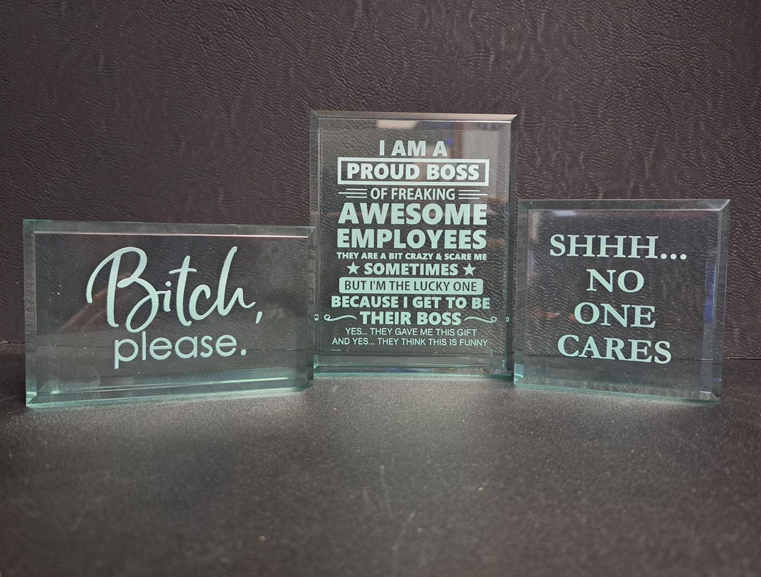 Jade Acrylic Paperweight - Engraved Acrylic Block Gift, Funny Coworker ...