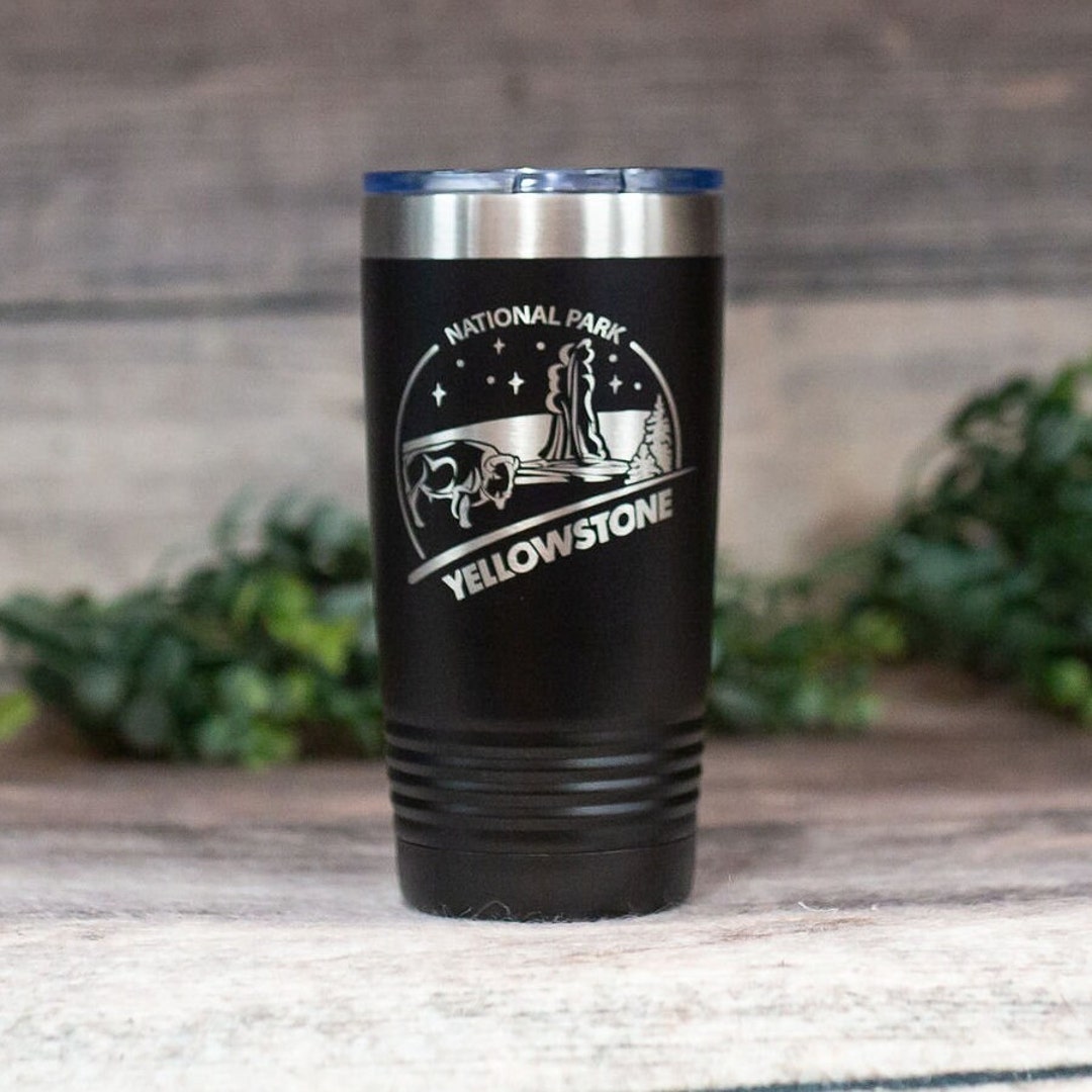National Park Yellowstone - Engraved Stainless Steel Tumbler, Travel ...