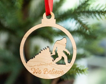 Big Foot Yeti Sasquatch Dragging Christmas Tree 2-layer Laser Cut Wood ...