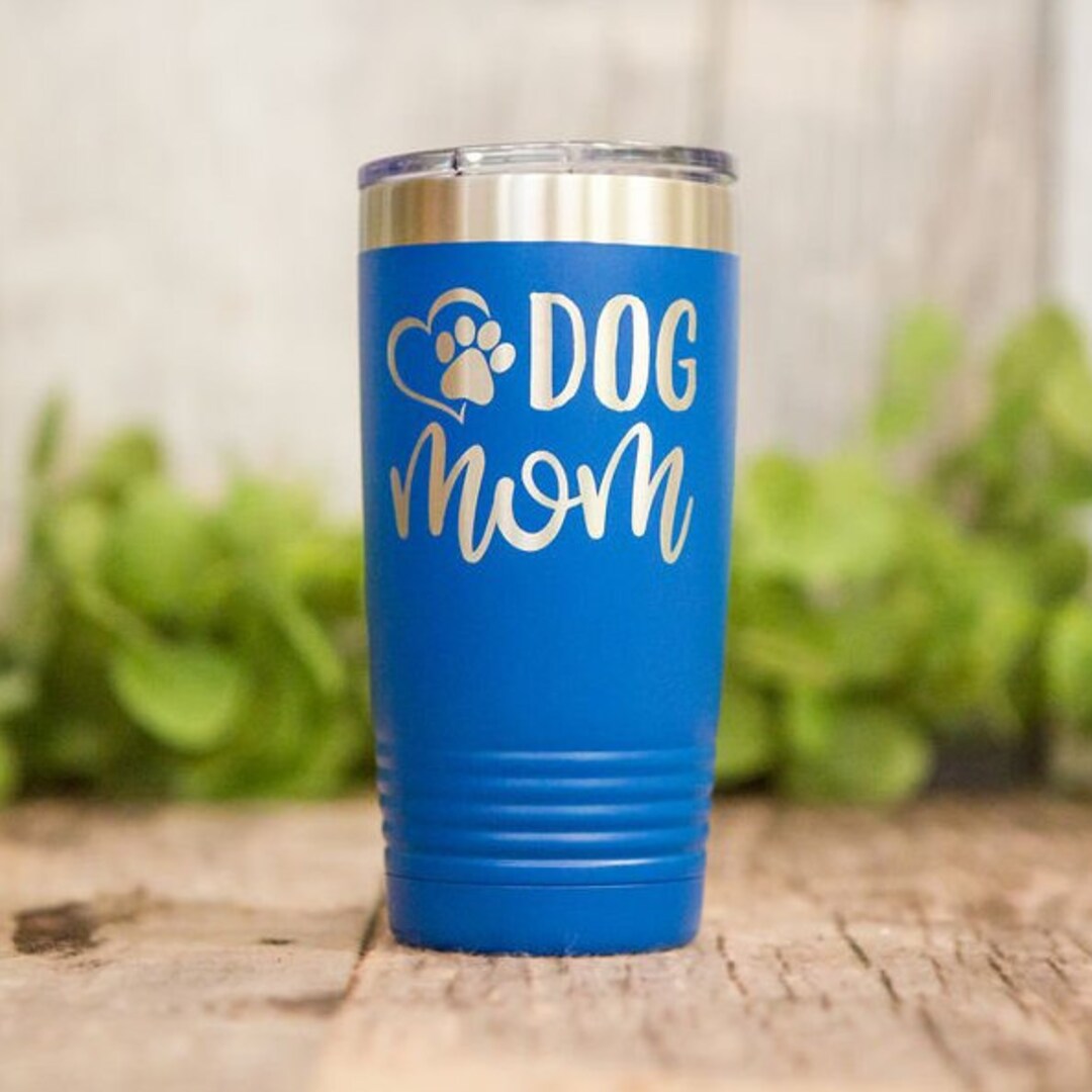 Dog Mom - Engraved Polar Camel Dog Mom Travel Mug Cup, Animal Lover ...