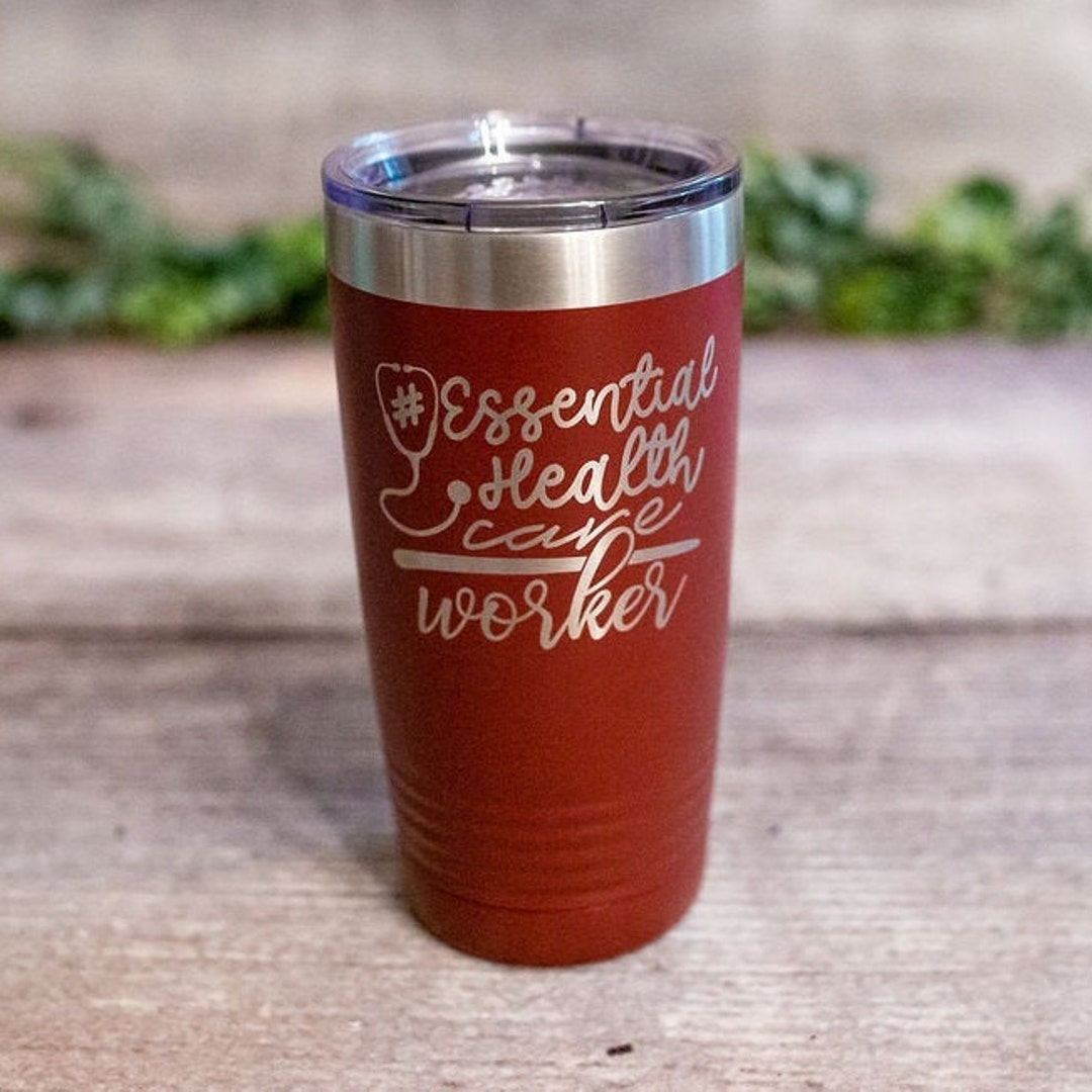 Essential Health Care Worker - Engraved Nursing Tumbler, Funny RN Mug ...