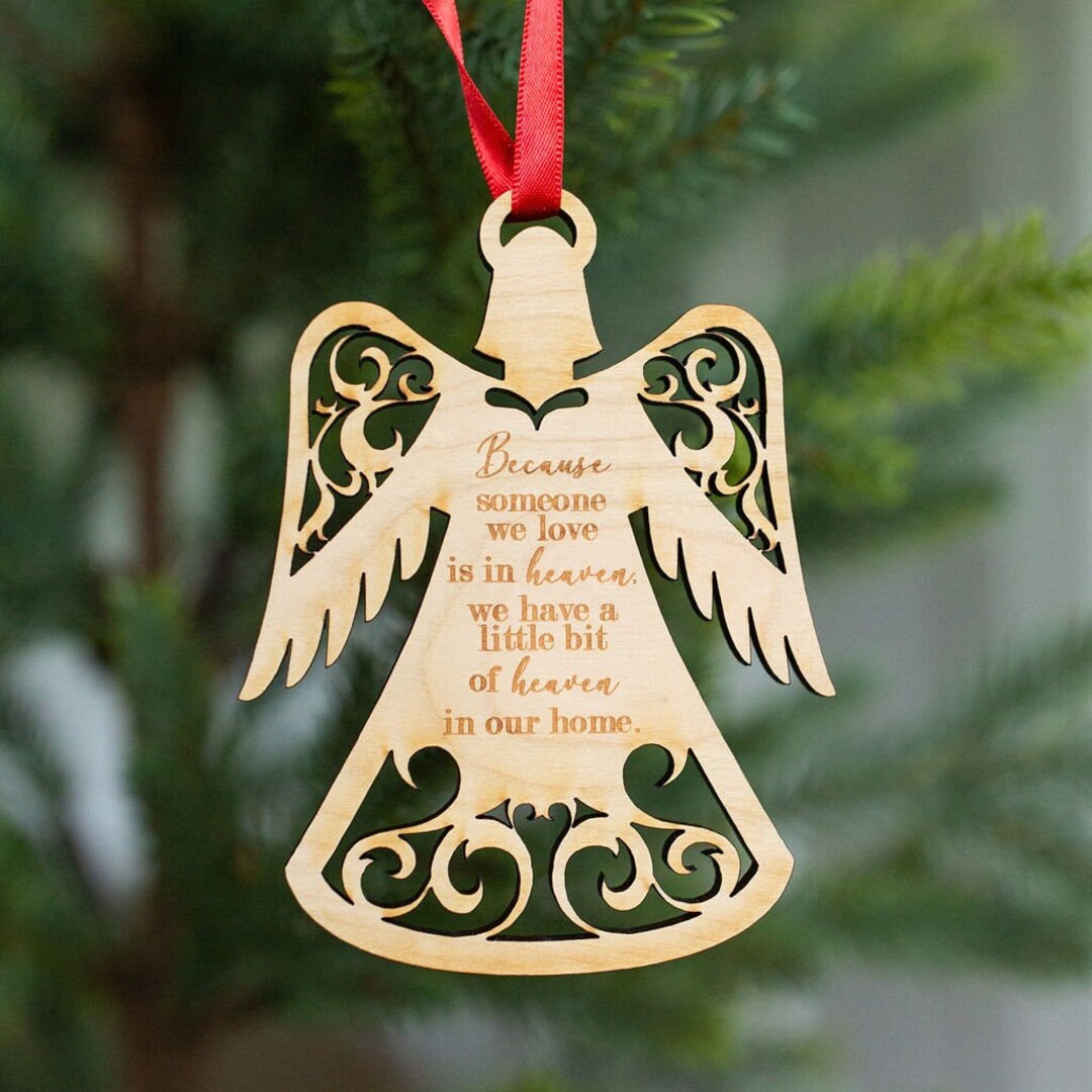 Because Someone We Love is in Heaven - Engraved Wooden Christmas ...