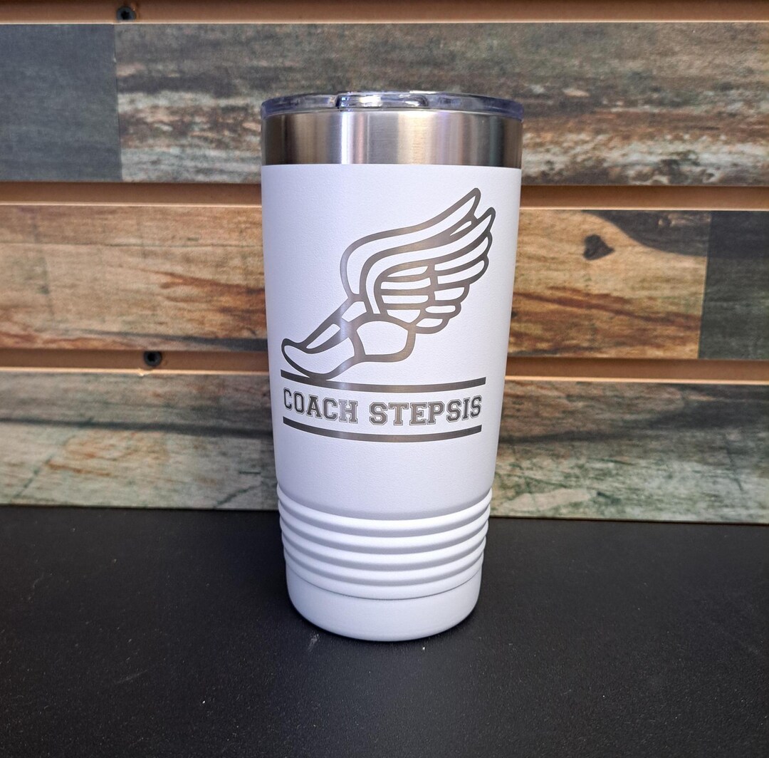 Personalized Track Tumbler - Engraved Stainless Steel Tumbler, Runner ...