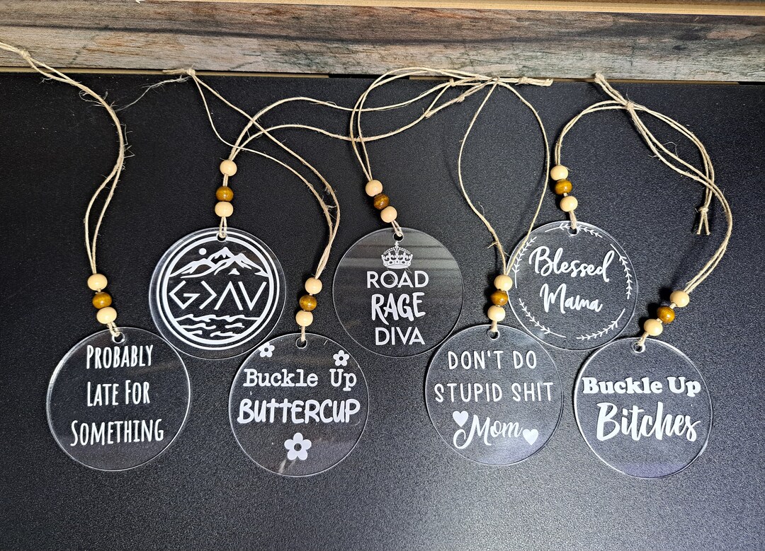 Engraved Beaded Car Charm - Birthday Gift, Anniversary Gift, Friend ...