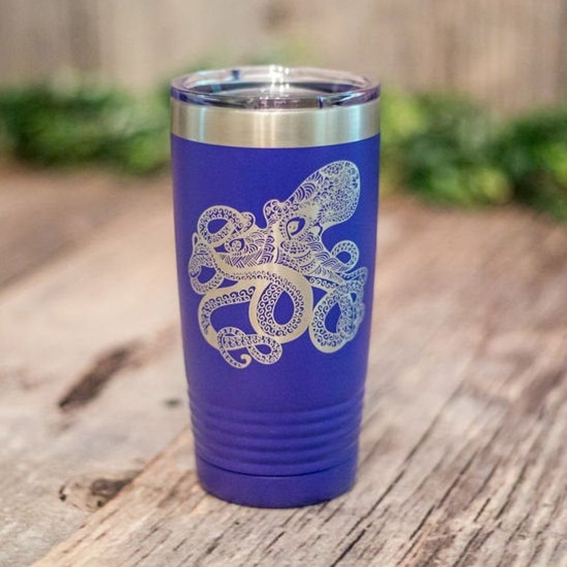 Octopus Mandala - Engraved Stainless Steel Tumbler, Octopus Travel Mug ...