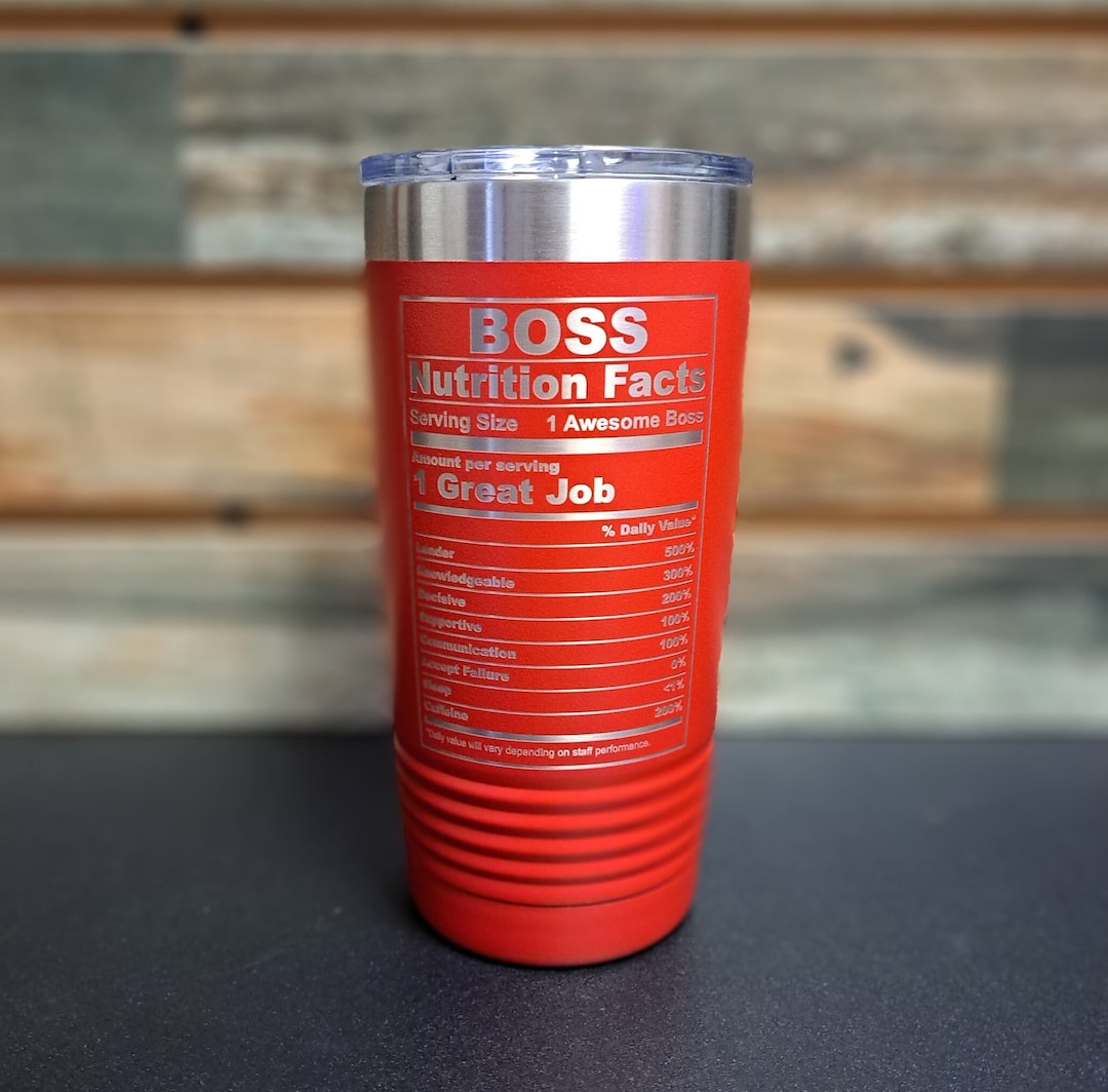 Boss Nutrition Label - Engraved Stainless Steel Boss Tumbler, Funny ...