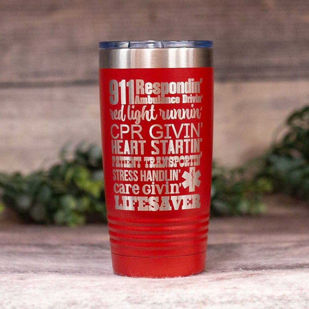 911 Lifesaver- Engraved Stainless Steel Travel Mug, 911 Responder Gift ...