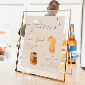 Custom Bar Menu Sign, Custom Bar Menu Sign With Illustrations, Bar Menu ...