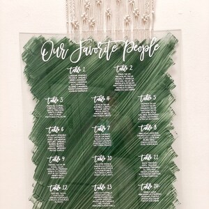 Painted Acrylic Seating Chart, Acrylic Seating Chart, Modern Seating ...