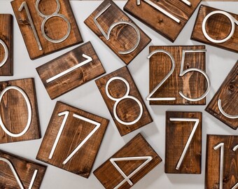 Wood Table Numbers | Etsy