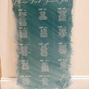 Painted Acrylic Seating Chart, Acrylic Seating Chart, Modern Seating ...