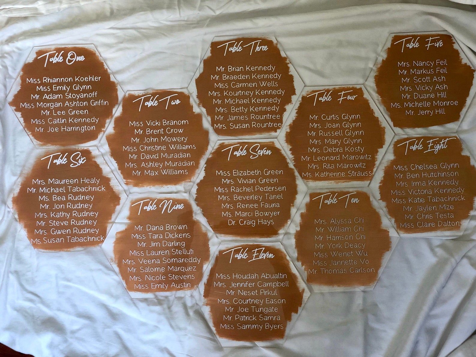 Acrylic Hexagons for Seating Chart, Acrylic Seating Chart, Acrylic ...