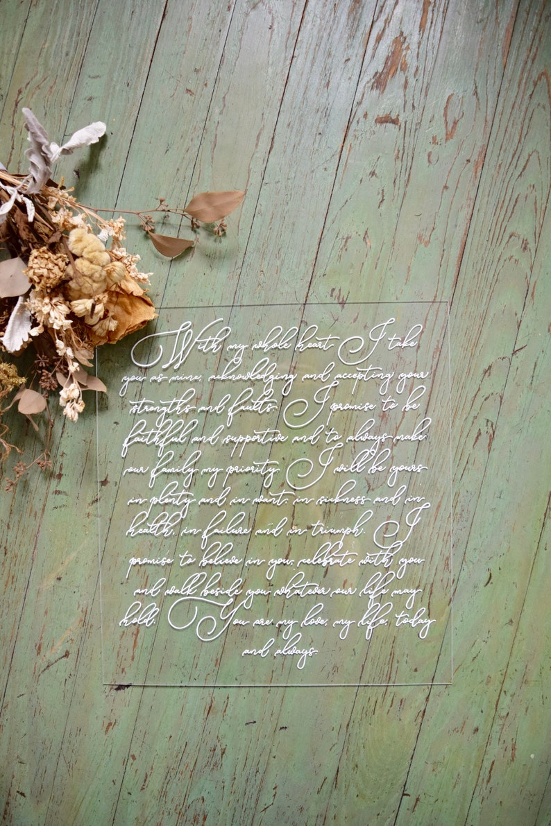 Handwritten Wedding Vows, Personalized Wedding Vows, Wedding Vows on ...