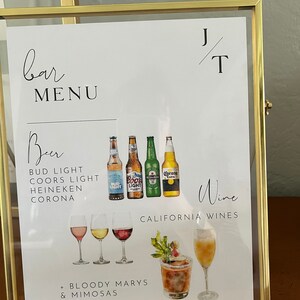 Custom Bar Menu Sign, Custom Bar Menu Sign With Illustrations, Bar Menu ...