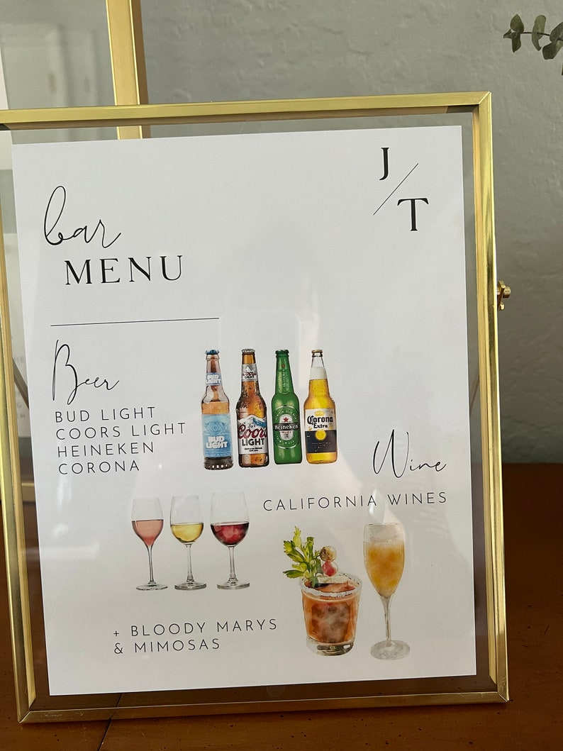 Custom Bar Menu Sign Custom Bar Menu Sign With Illustrations | Etsy