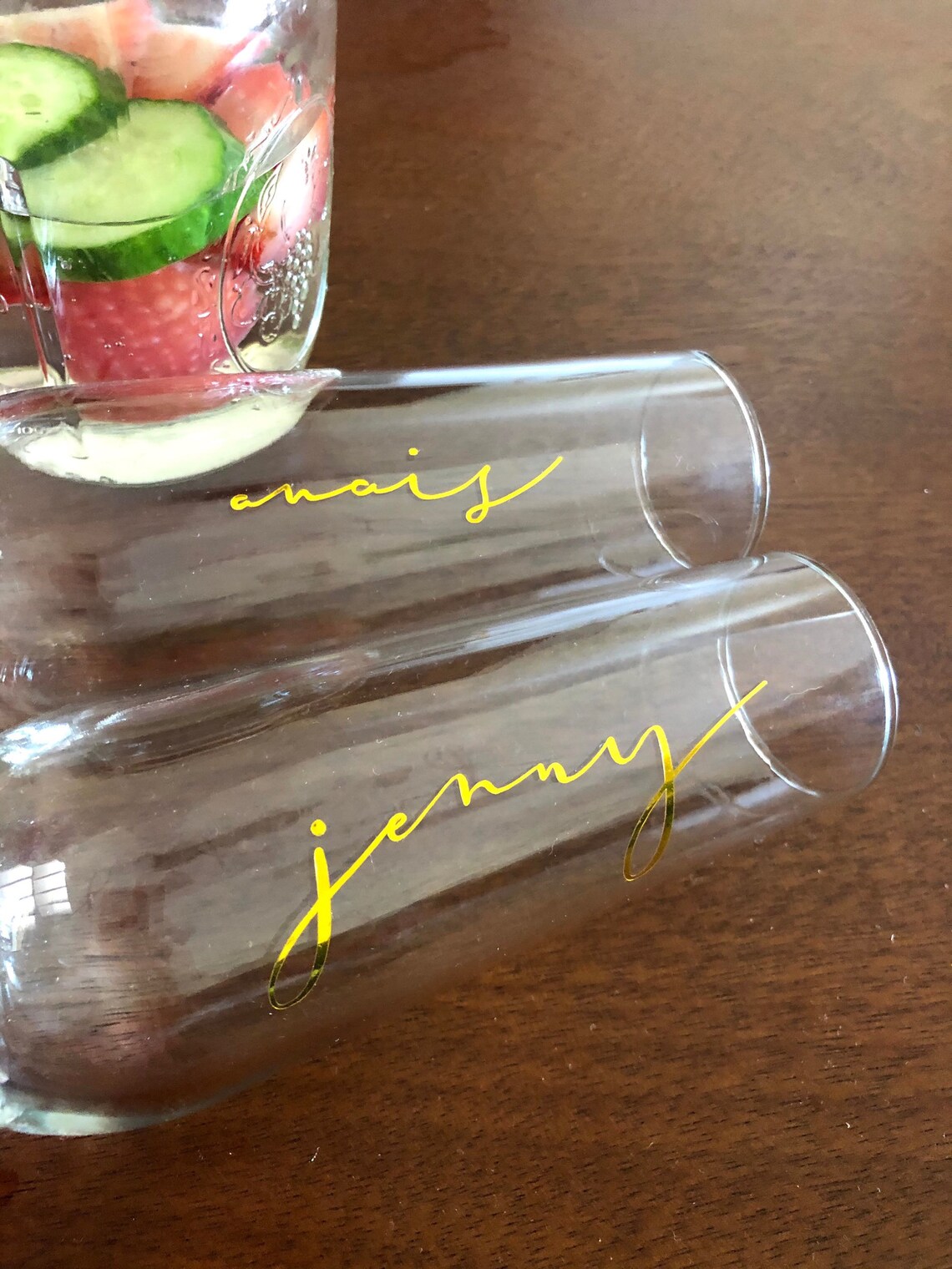 Stemless Champagne Flute Stemless Wine Glass Personalized - Etsy
