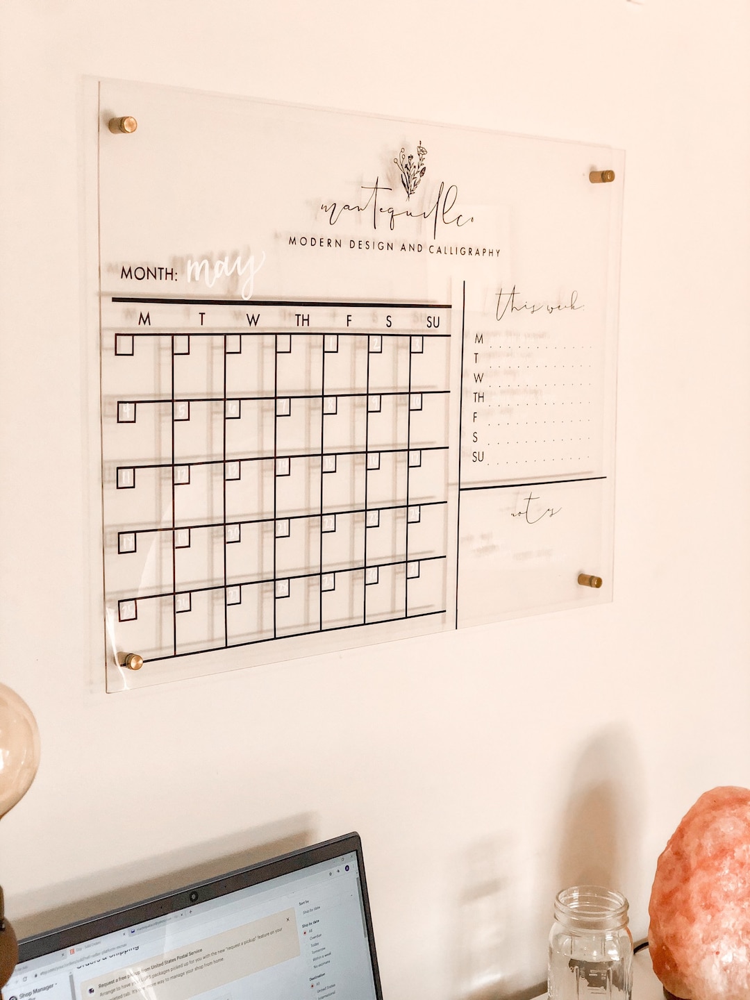 Acrylic Calendar, Clear Calendar, Acrylic Office Decor, Modern Calendar ...