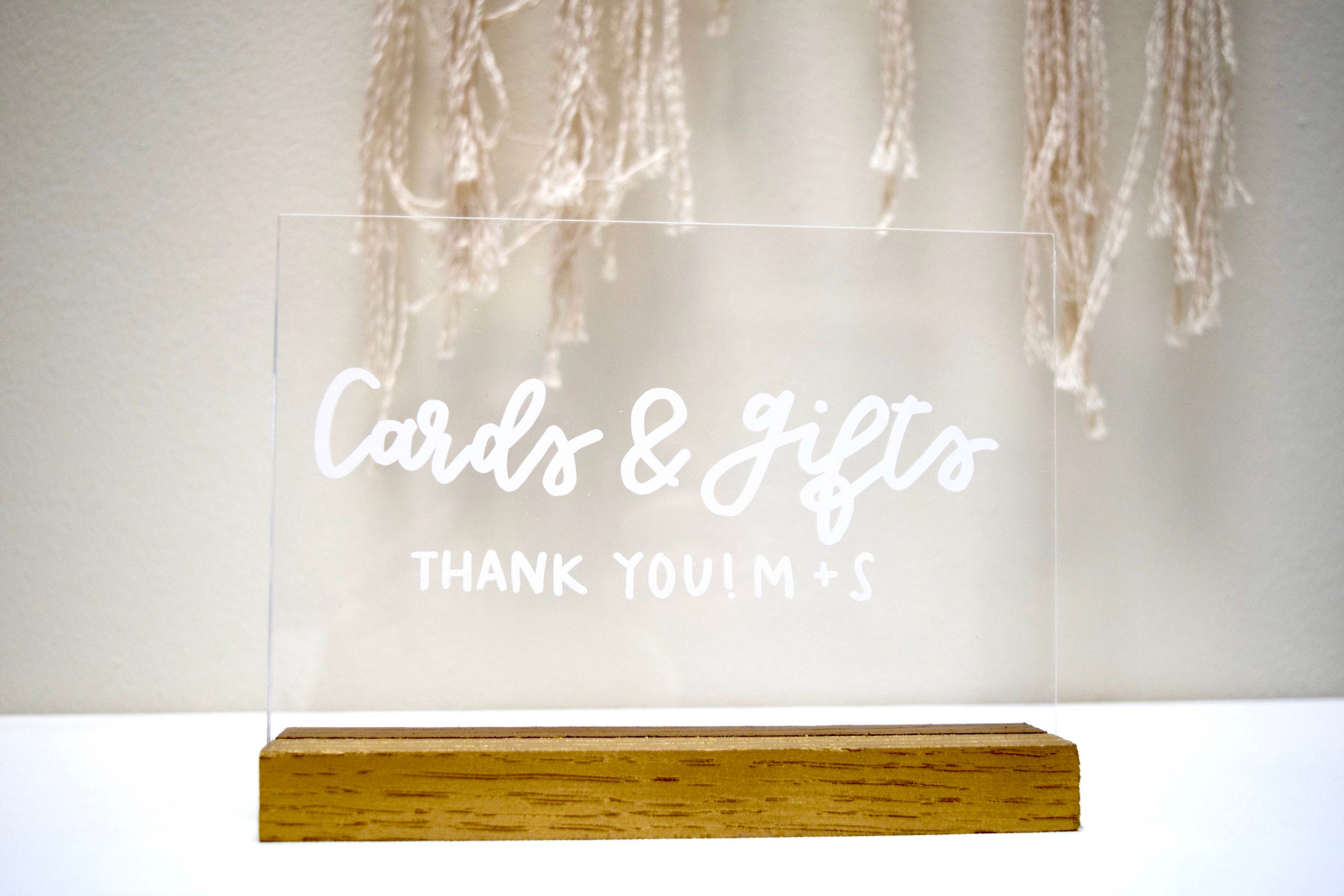 Acrylic Cards and Gifts Sign Wedding Cards and Gifts Sign | Etsy