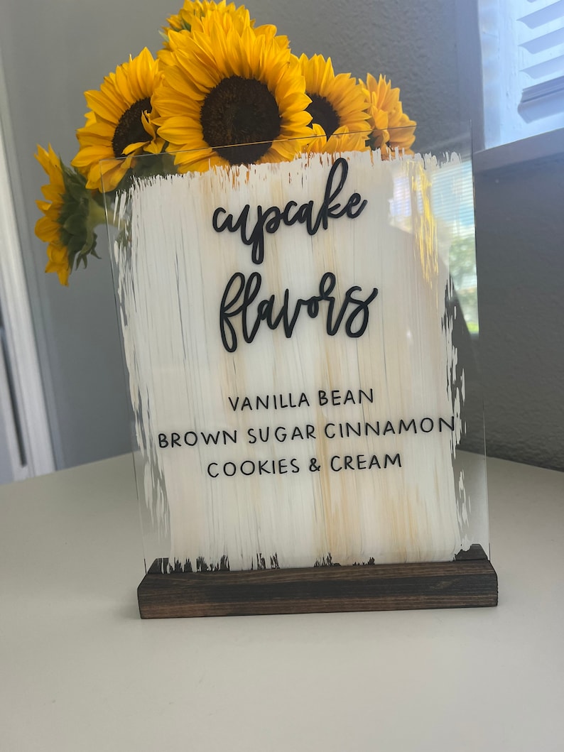 Acrylic Menu Sign, Acrylic Cupcake Sign, Acrylic Wedding Cake Sign ...