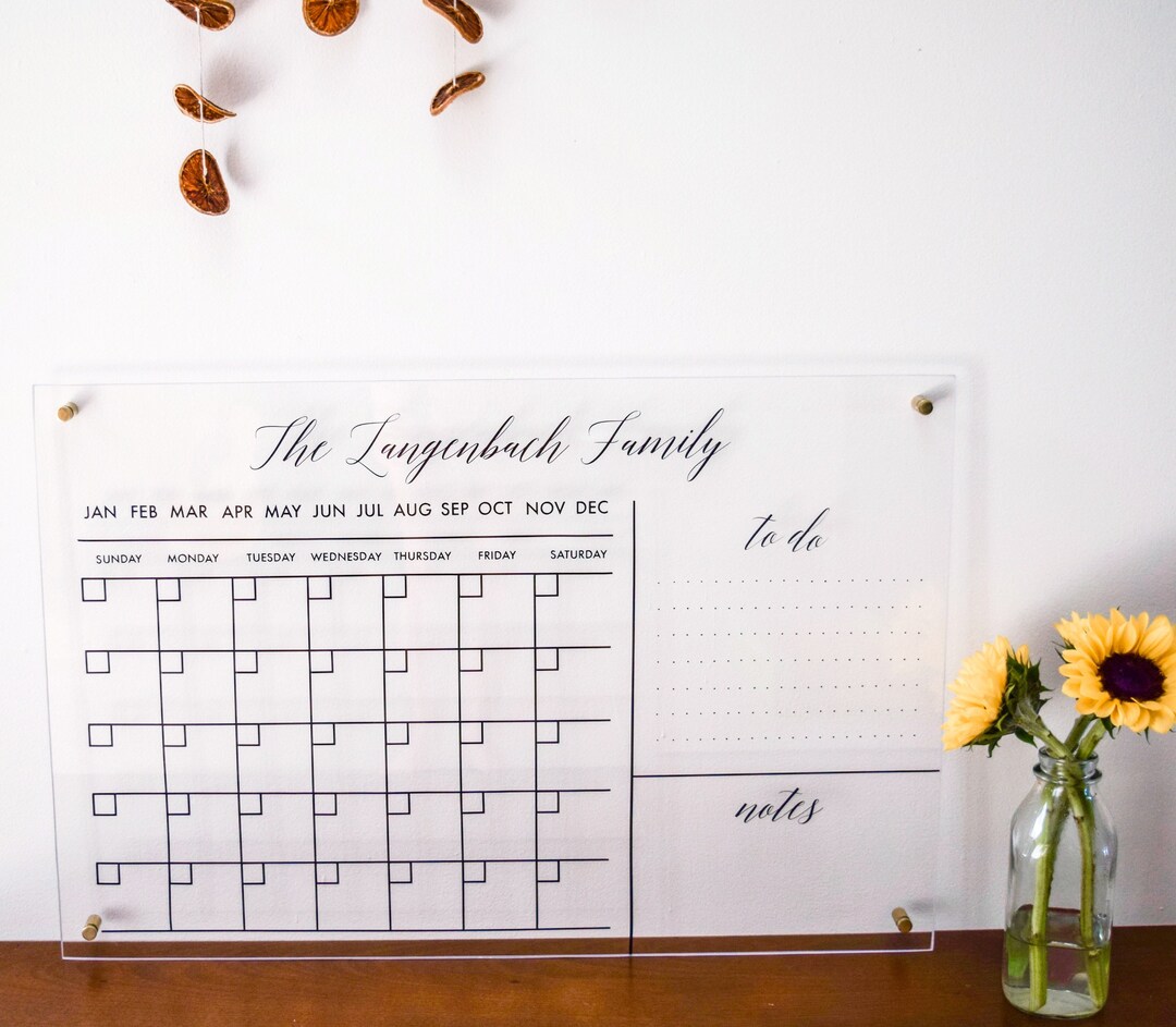 Acrylic Calendar Clear Calendar Acrylic Office Decor Modern - Etsy