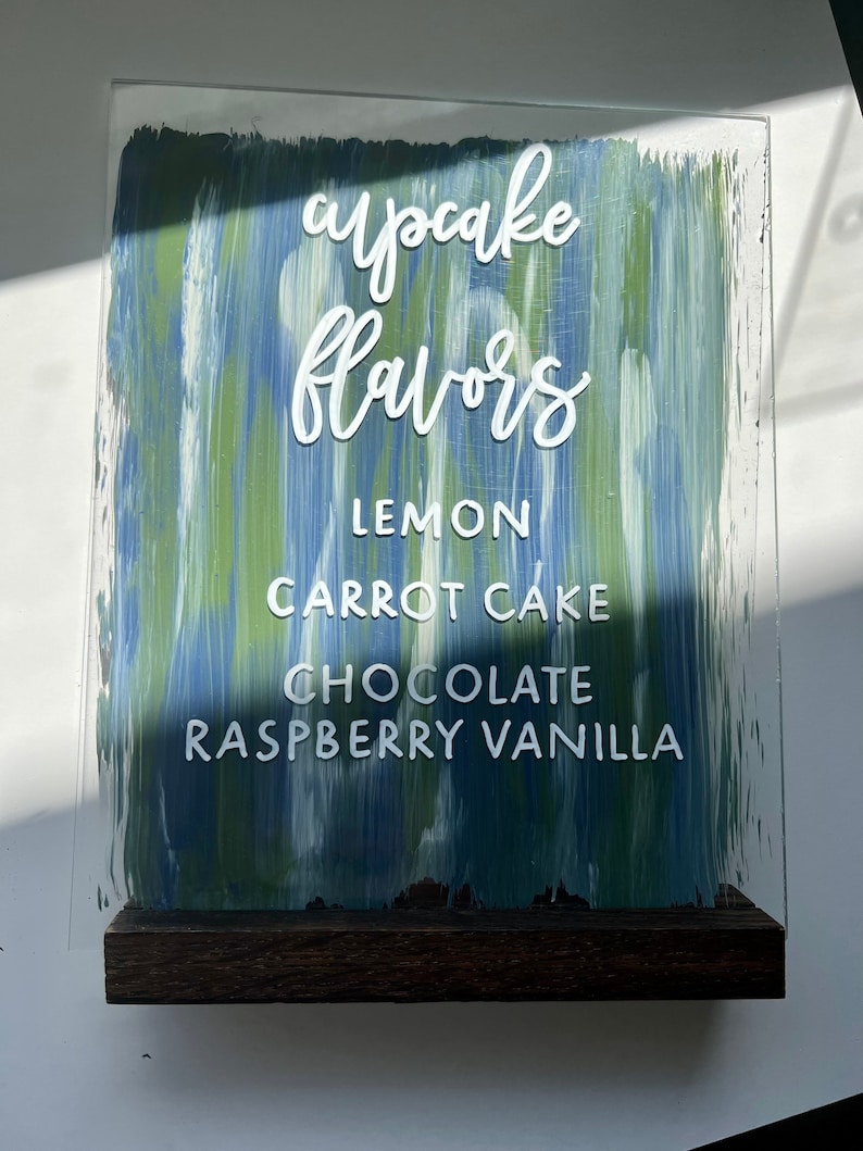 Acrylic Menu Sign, Acrylic Cupcake Sign, Acrylic Wedding Cake Sign ...