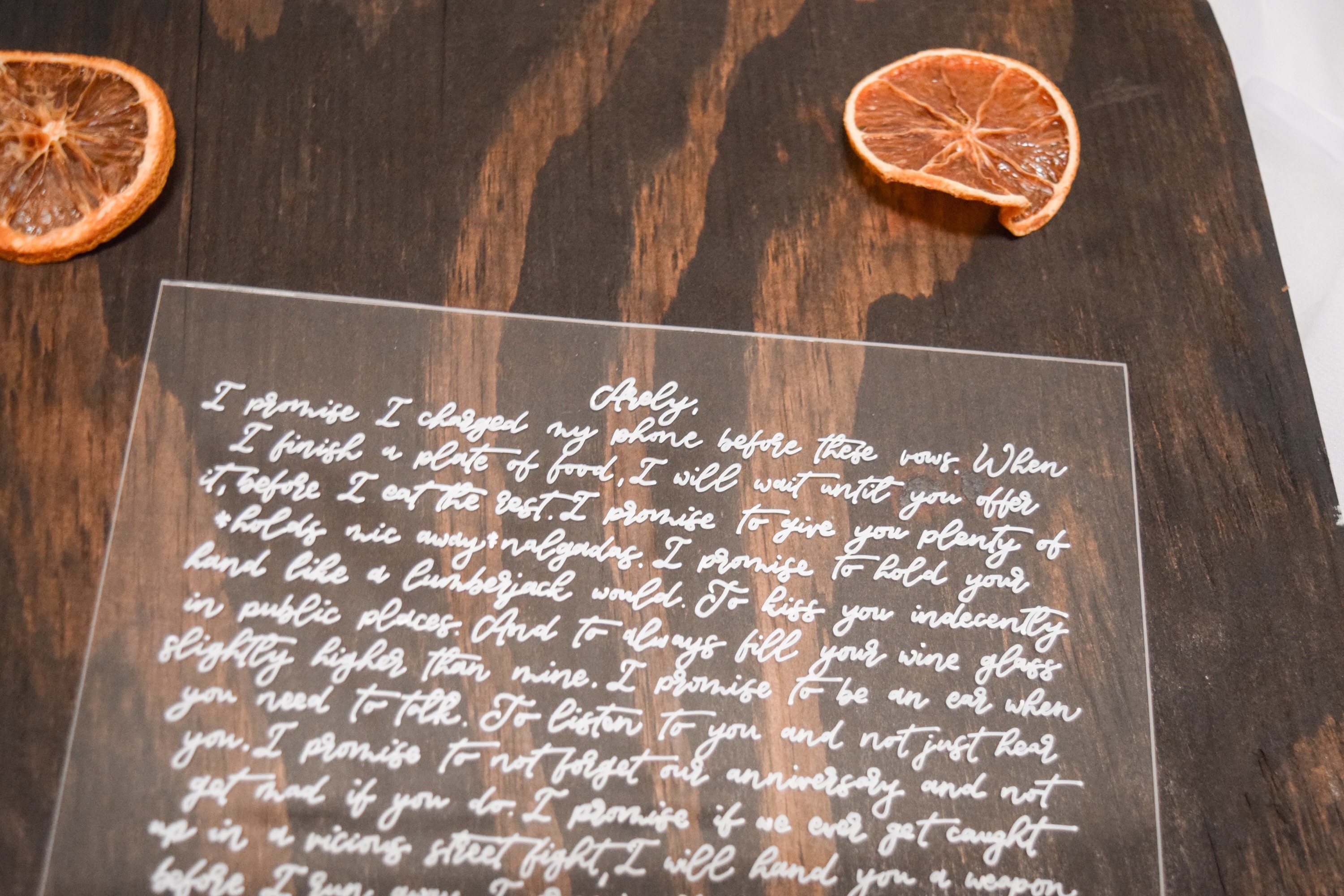 Handwritten Wedding Vows Personalized Wedding Vows Wedding | Etsy