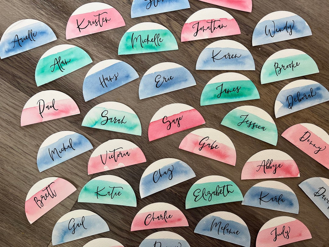 Watercolor Wash Arch Place Cards, Wedding Place Cards, Wedding ...