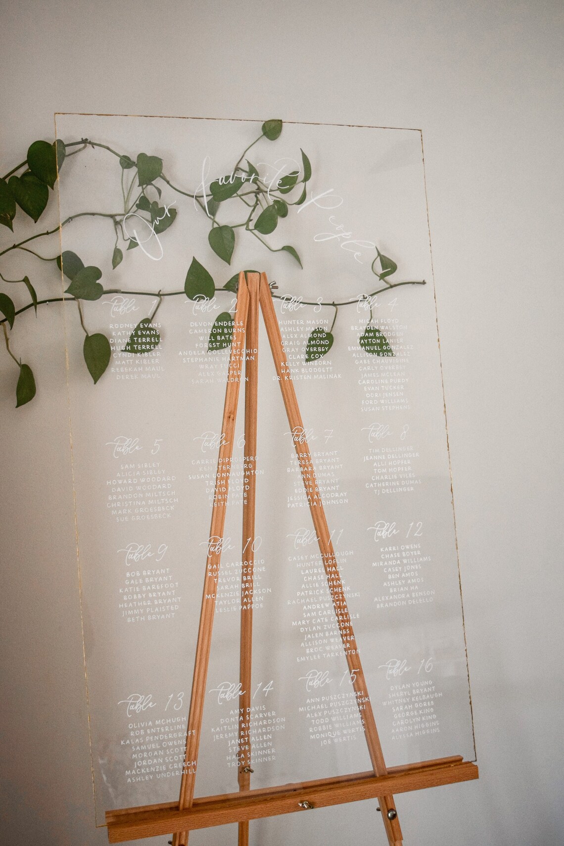 Painted Acrylic Wedding Seating Chart Acrylic Seating Chart - Etsy