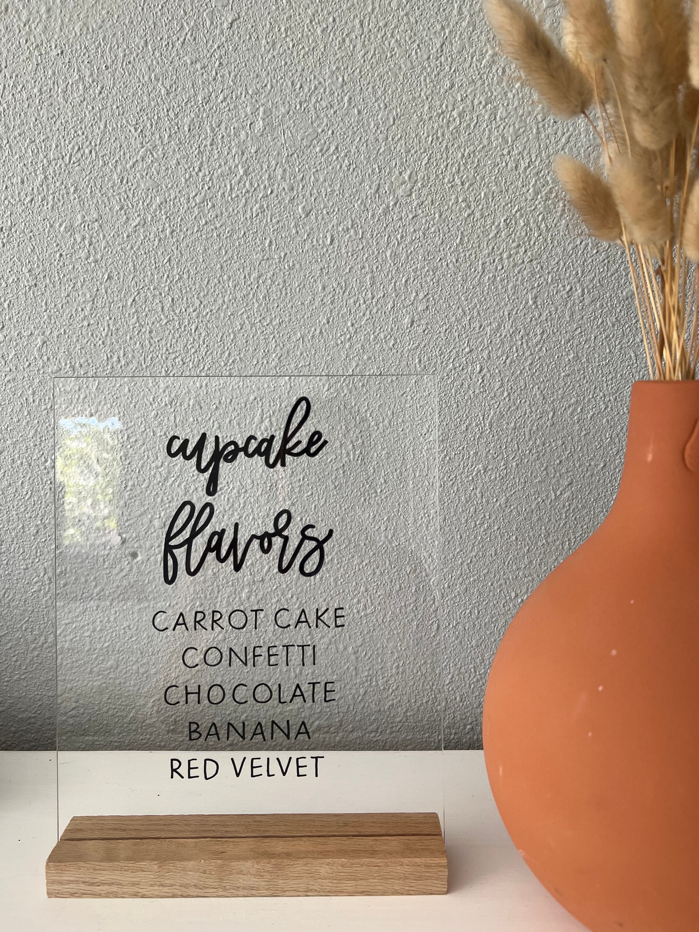 Acrylic Menu Sign, Acrylic Cupcake Sign, Acrylic Wedding Cake Sign ...