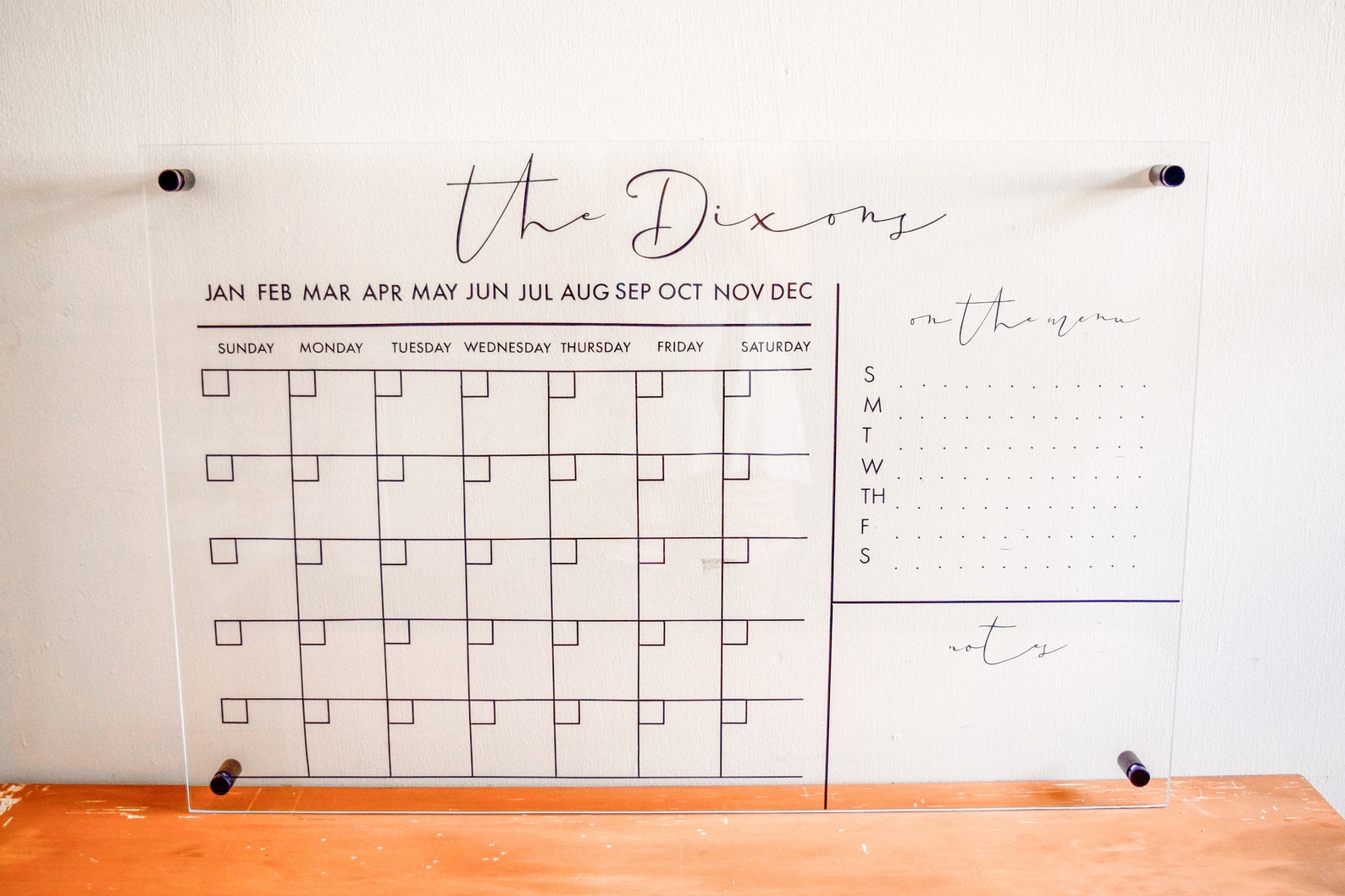 Acrylic Calendar Clear Calendar Acrylic Office Decor Modern - Etsy