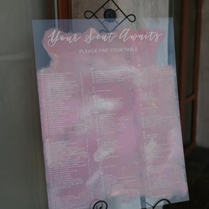 Painted Acrylic Wedding Seating Chart, Acrylic Seating Chart, Acrylic ...