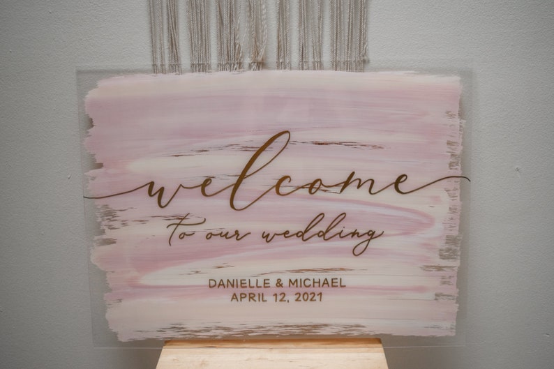 Painted Acrylic Welcome Sign, Acrylic Welcome Sign, Acrylic Wedding ...