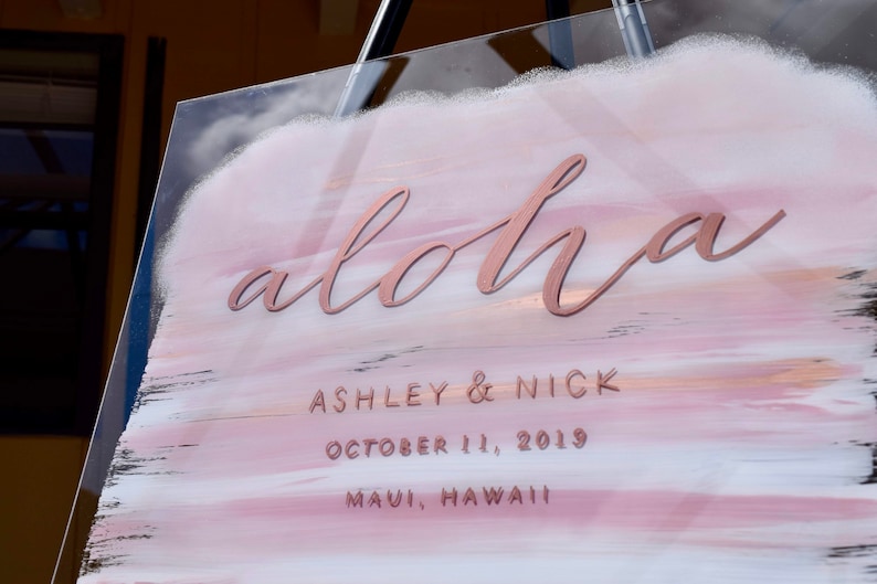 Painted Acrylic Welcome Sign, Acrylic Welcome Sign, Acrylic Wedding ...
