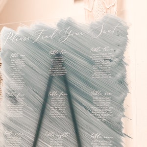 Painted Acrylic Seating Chart, Acrylic Seating Chart, Modern Seating ...