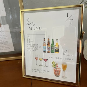 Custom Bar Menu Sign, Custom Bar Menu Sign With Illustrations, Bar Menu ...