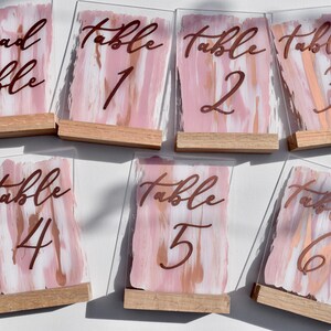 Painted Acrylic Table Numbers, Acrylic Table Numbers, Wedding Table ...