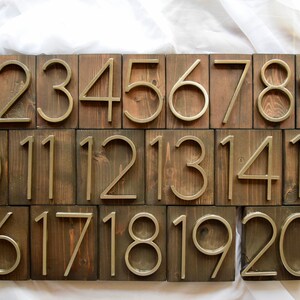 DOUBLE DIGIT Dark Wood & Nickel Table Numbers, Wedding Table Numbers ...