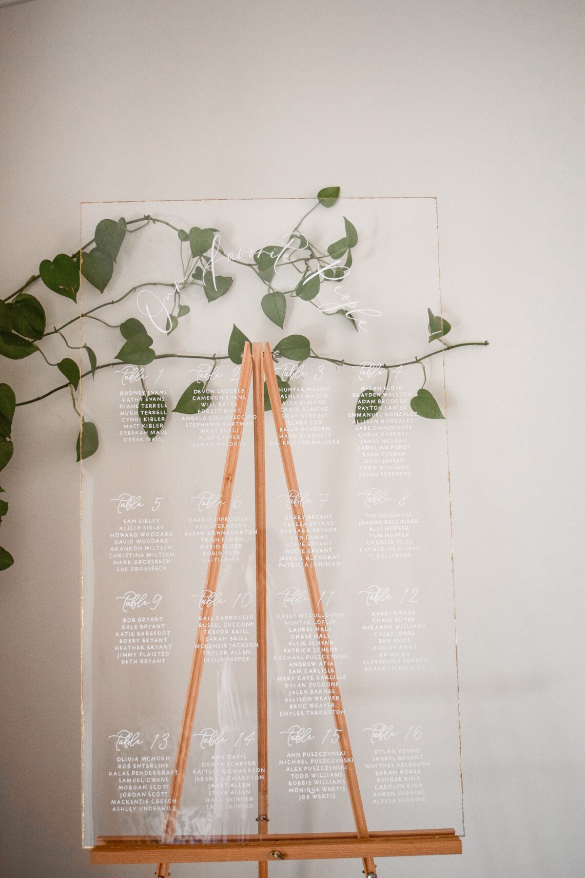 Painted Acrylic Wedding Seating Chart Acrylic Seating Chart | Etsy