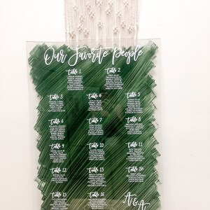 Painted Acrylic Seating Chart, Acrylic Seating Chart, Modern Seating ...